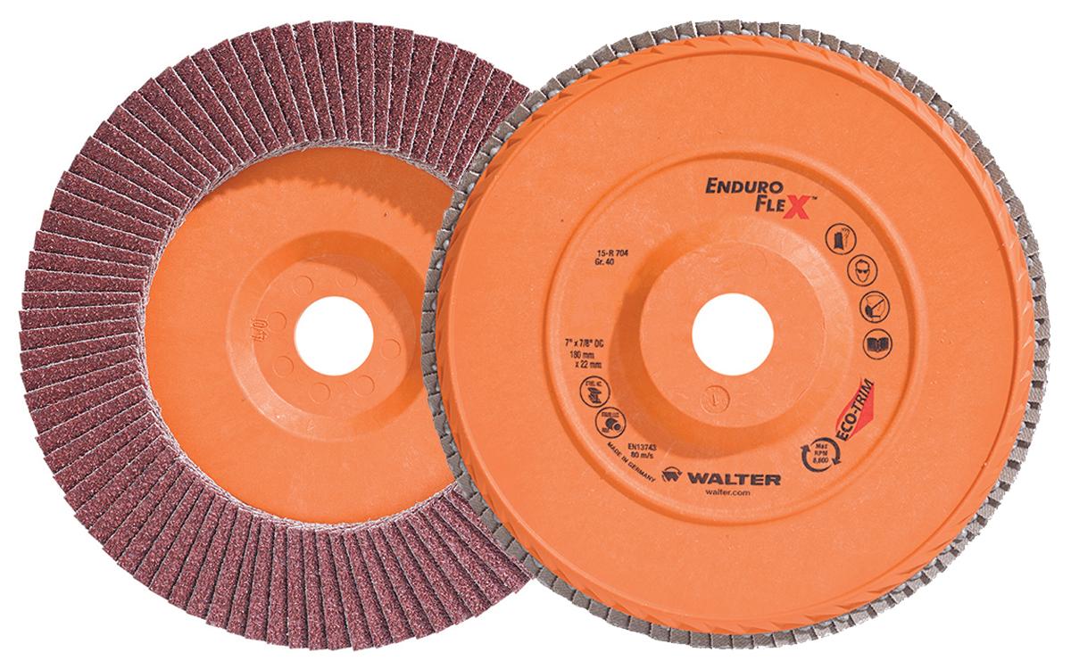 Walter 15R704 7" x 7/8" 40 Grit Enduro-Flex Steel Flap Discs ...