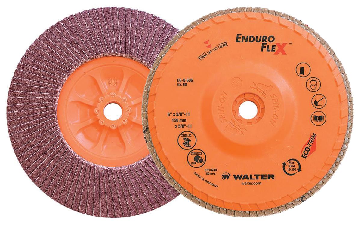 Walter 06B606 6" 60 Grit Spin-On Enduro-Flex Flap Disc ...