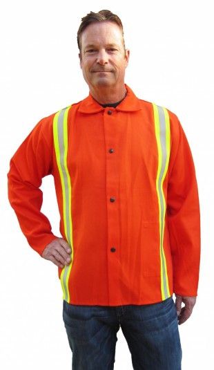 Tillman 6230DRQ 30" Hi-Vis Orange Jacket with Silver/Yellow Tape ...