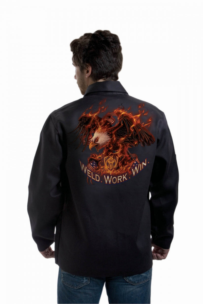 Tillman 9063 30" Black Oynx FR Jacket with "Weld. Work. Win" Graphic ...