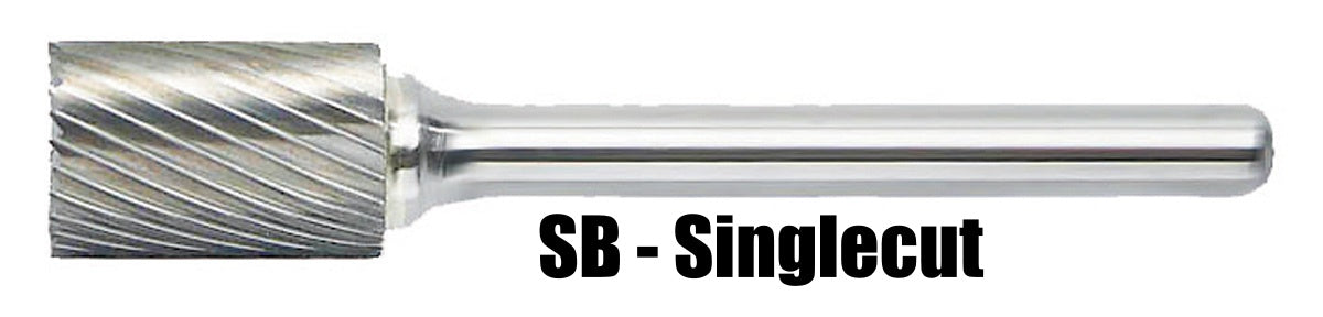 Mastercut SB-1L6 1/4" Cylindrical Shape with End Cut Carbide Burr ...
